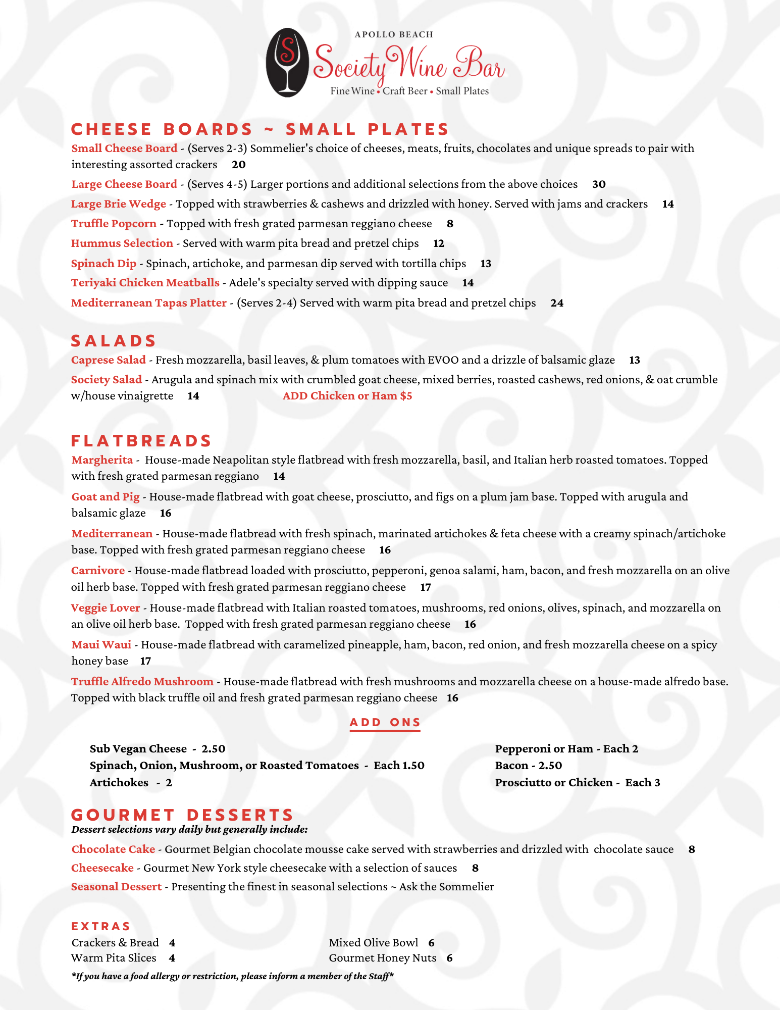 Small Plates – Apollo Beach Wine Bar